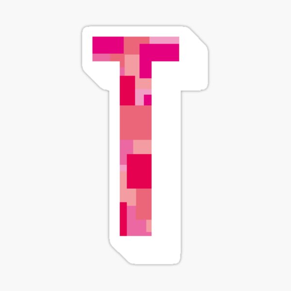 "The Letter T - Pink & White Monogram Initial" Sticker for Sale by ...