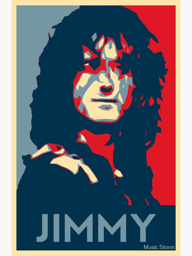 "Jimmy Page in "Obama HOPE poster" style" Sticker by JakubMat | Redbubble