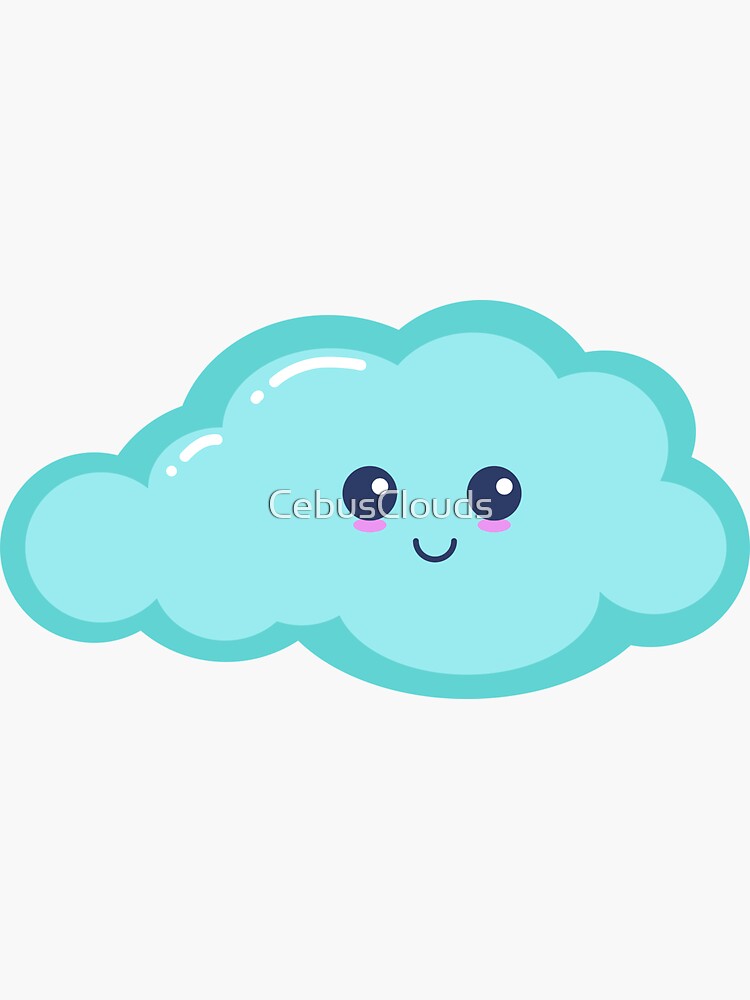"Cute Blue Cloud" Sticker by CebusClouds | Redbubble