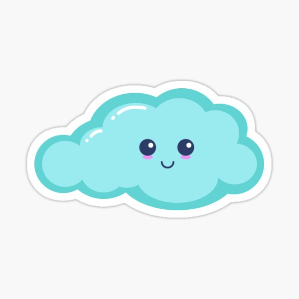 "Cute Blue Cloud" Sticker by CebusClouds | Redbubble