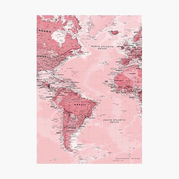 Lámina fotográfica «Mapa político de la portada mundial» de ...