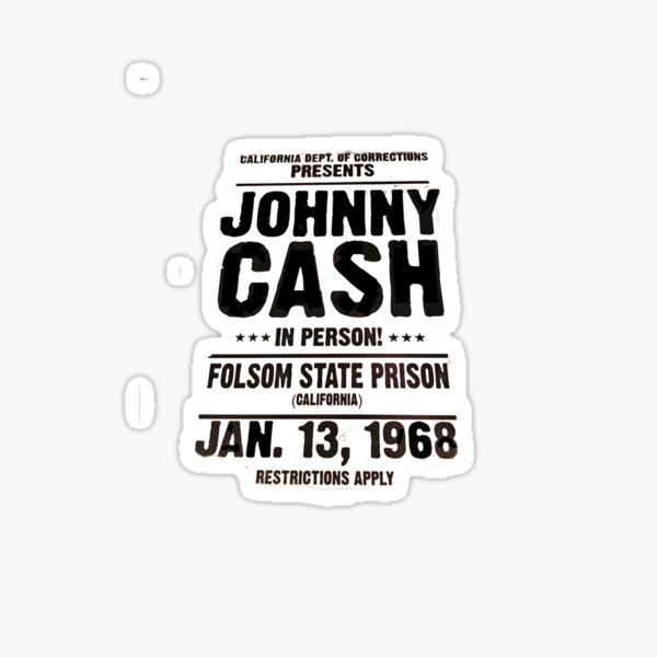 "Johnny Cash" Sticker for Sale by SwampfoxDesign | Redbubble