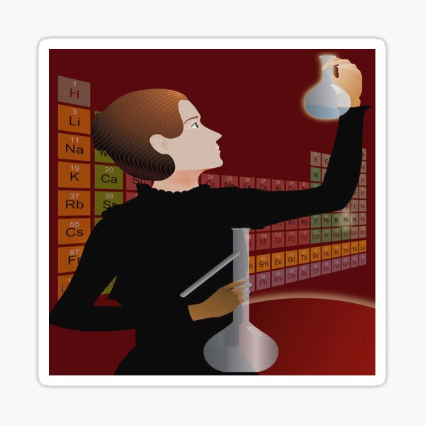 "Marie Curie Science" Sticker for Sale by MacCurious | Redbubble