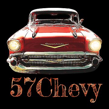 "Red 57 Chevy Custom Classic car Design" Sticker for Sale by AGED ...