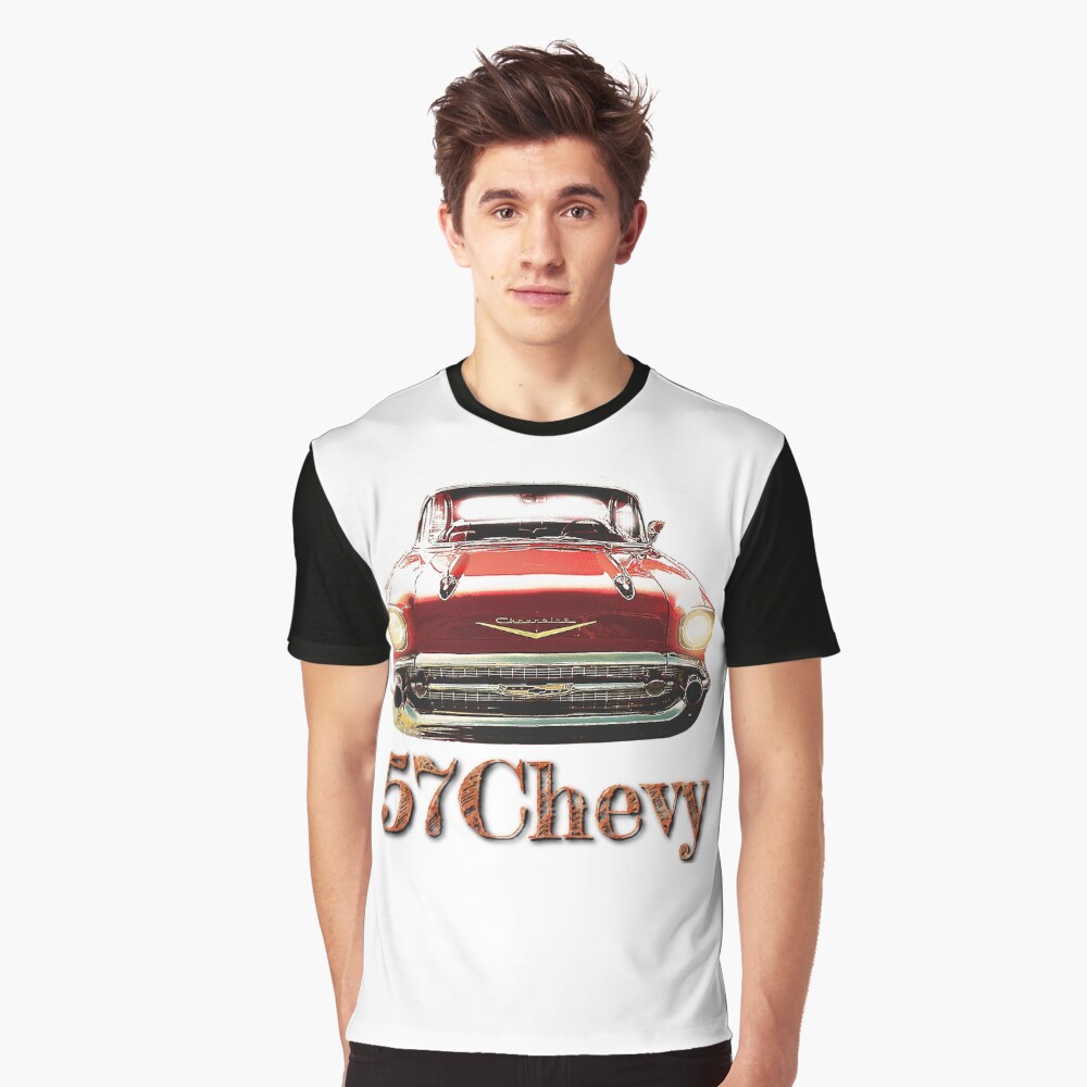 "Red 57 Chevy Custom Classic car Design" Sticker for Sale by AGED ...