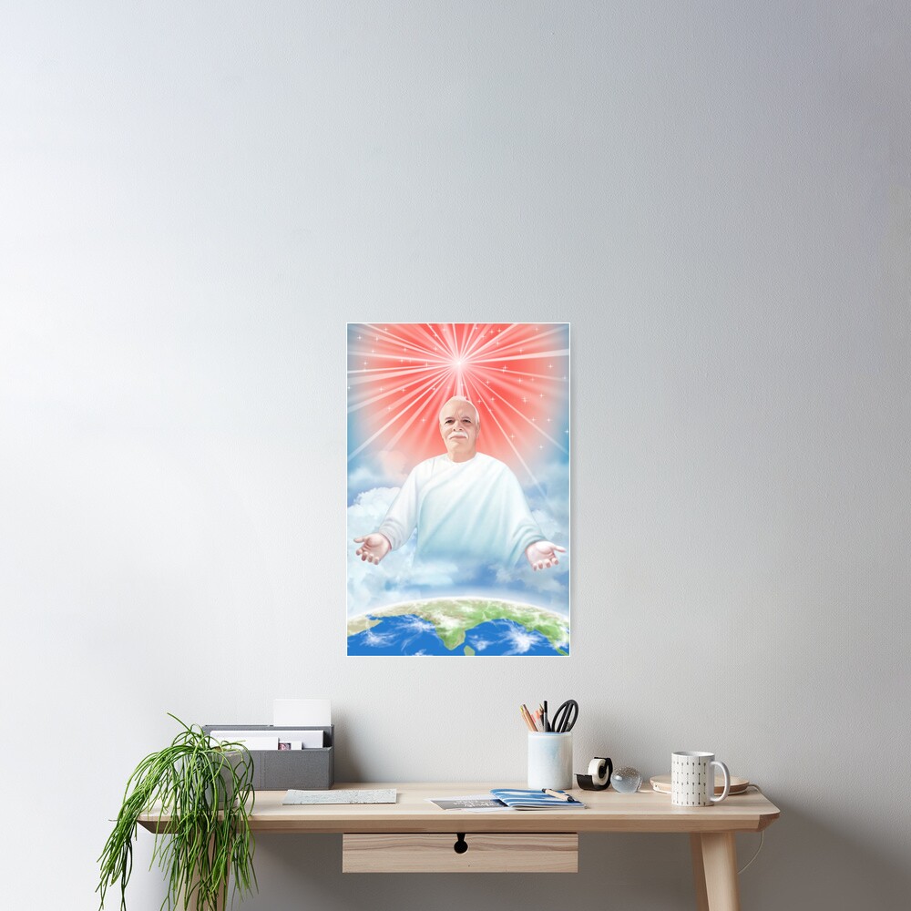 "Brahma Kumaris Poster - Brahma Baba with Shiva Baba and Gloal - Light ...