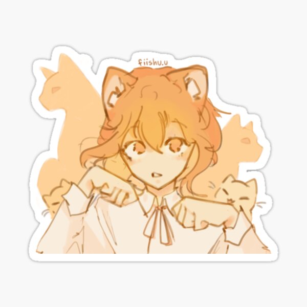 "Cat Girl" Sticker by fiishuu | Redbubble
