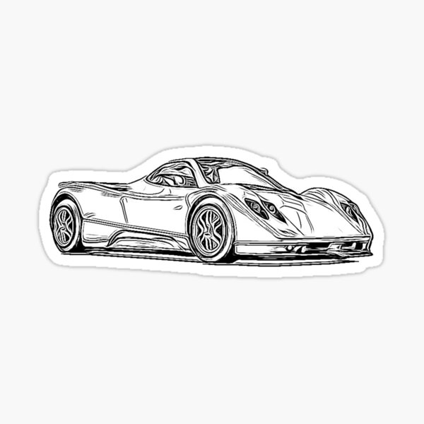 "Pagani Zonda C12S Supercar Racing Wireframe" Sticker for Sale by Auto ...