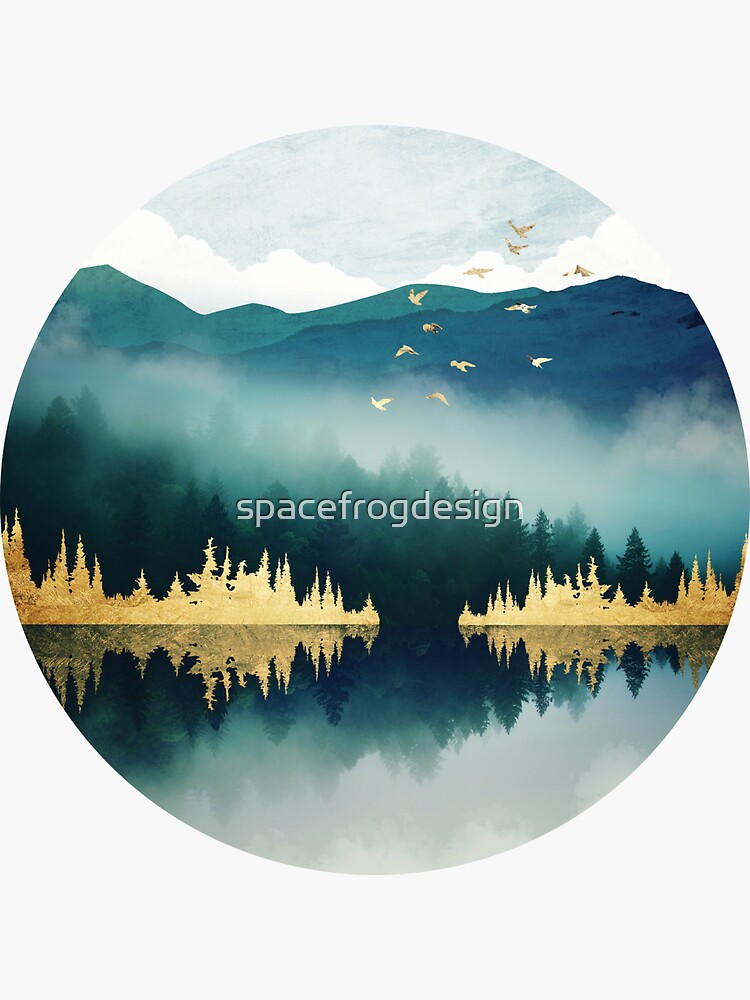 "Mist Reflection" Sticker for Sale by spacefrogdesign | Redbubble