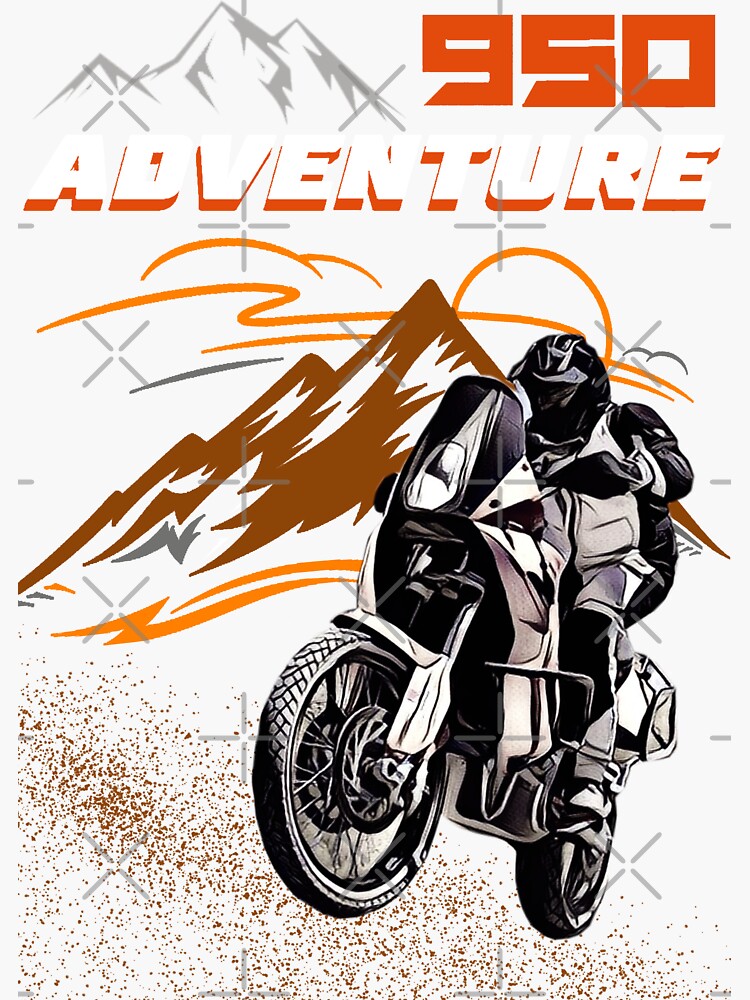 "KTM 950 Adventure " Sticker for Sale by Evomotoarte | Redbubble