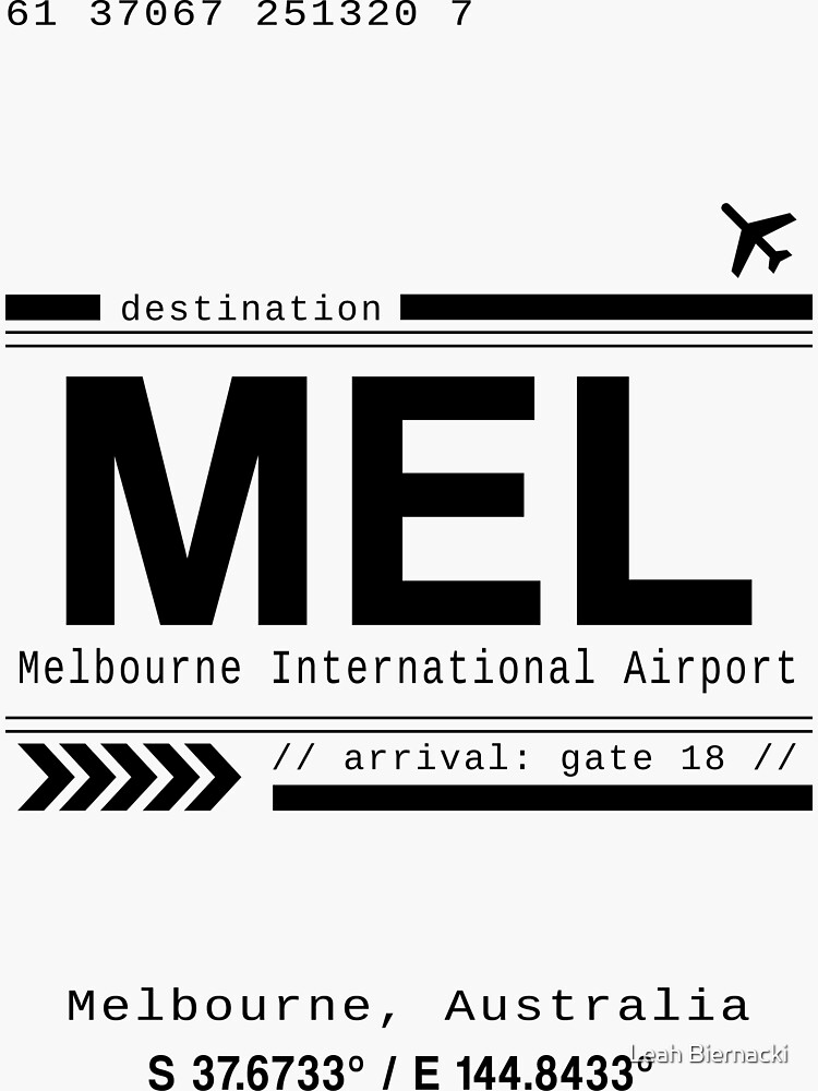"Melbourne, Australia International Airport Print" Sticker for Sale by ...