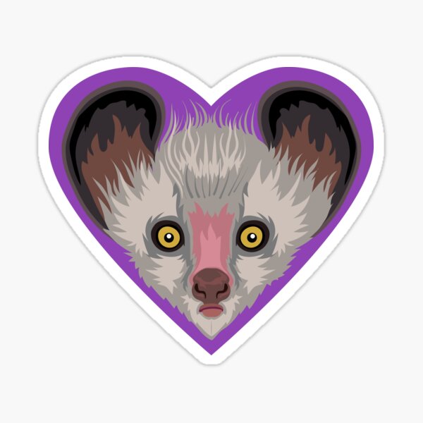 "LOVE: Lemurs (Aye-Aye)" Sticker by PepomintNarwhal | Redbubble