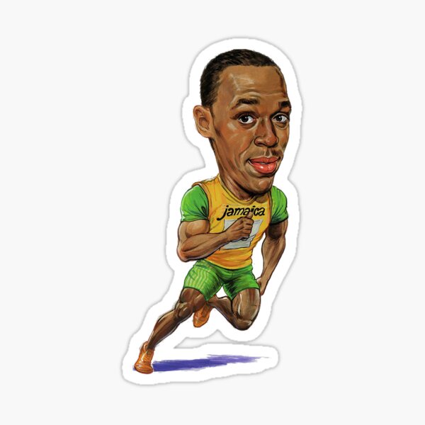 "Usain Bolt Running Drawing " Sticker for Sale by Mauro6 | Redbubble
