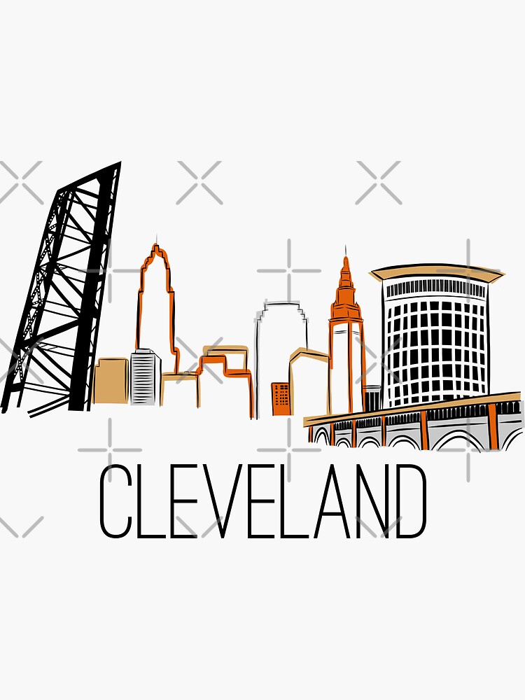 "CLE Skyline III" Sticker for Sale by rmcbuckeye | Redbubble