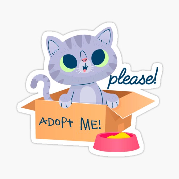 "Adopt me! cat vector sticker design " Sticker for Sale by adrielp04 ...