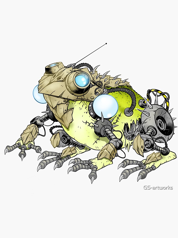 "Cyborg frog" Sticker for Sale by GS-artworks | Redbubble