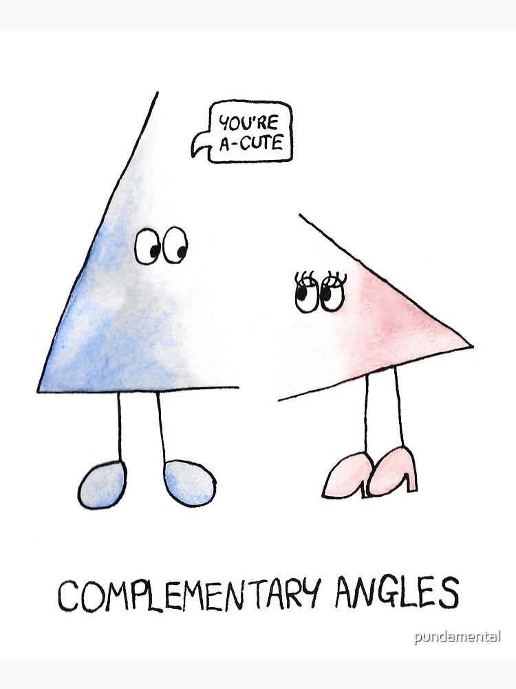 "Complementary Angles - Maths Pun Watercolour Card" Poster by ...