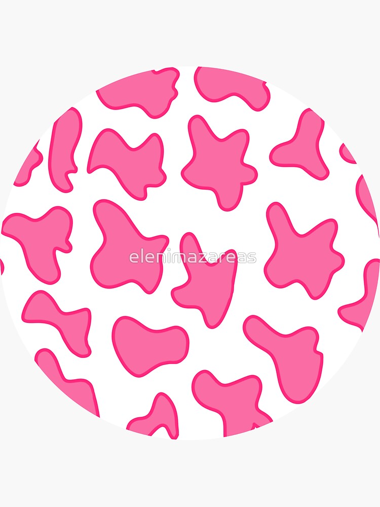 "pink cow print" Sticker for Sale by elenimazareas | Redbubble