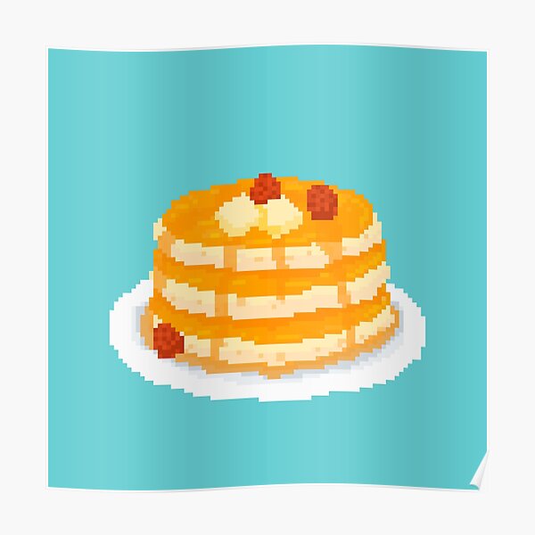 "Fluffy pancake with syrup pixel art" Poster for Sale by tifft | Redbubble