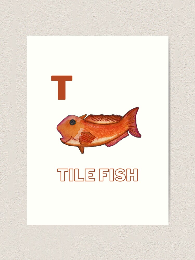 "Tile Fish Starts with T Ocean Animals Alphabet Letter T" Art Print by ...