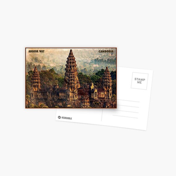 "ANGKOR WAT CAMBODIA : Vintage Travel Advertising Print" Postcard for ...