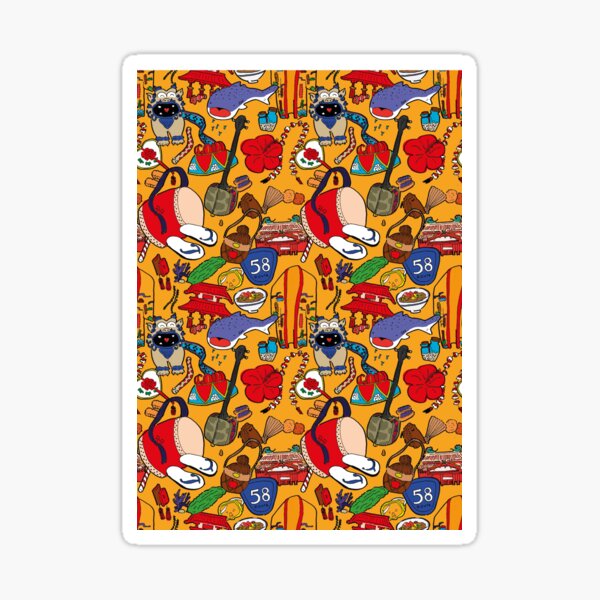 "Okinawa theme illustration handmade" Sticker for Sale by EMEICEA ...