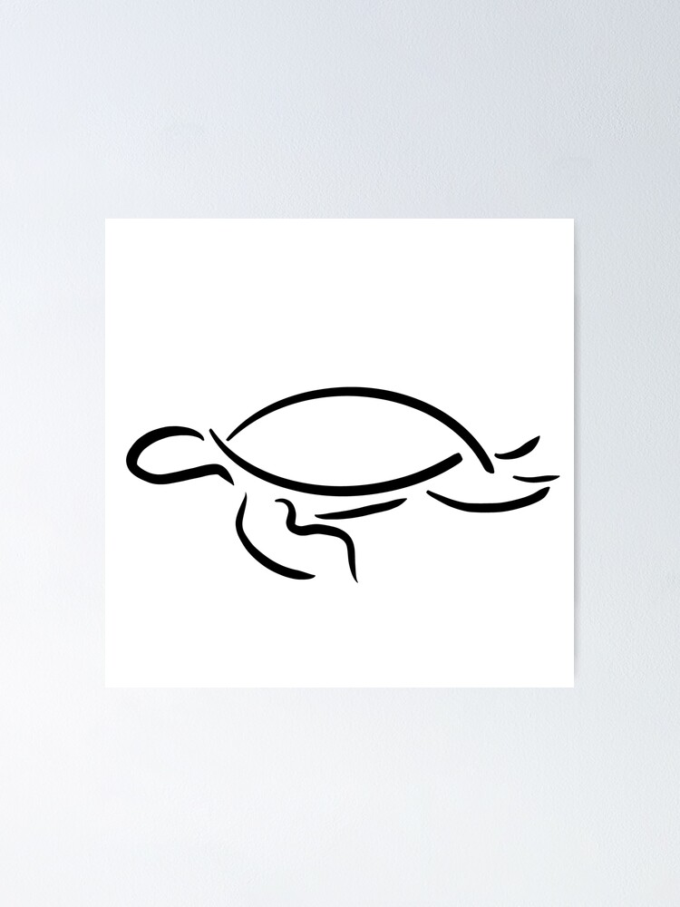 "Cute Minimal Line Art of Turtle" Poster for Sale by Minima-L-Arts ...