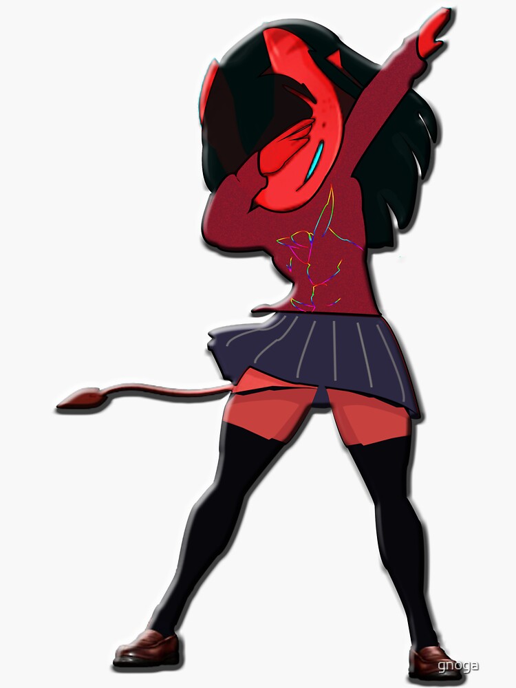 Pegatina «Pegatina Meru The Succubus Cats baila» de gnoga | Redbubble