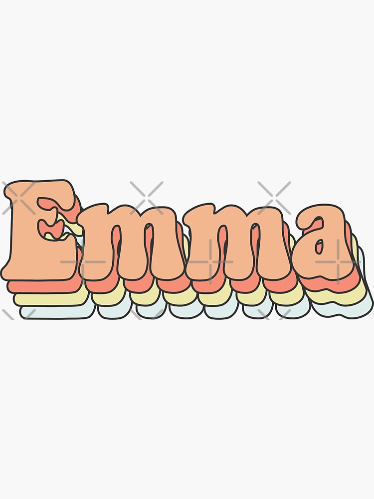 "Emma - Custom Aesthetic Trendy Name" Sticker for Sale by jdotrdot712 ...