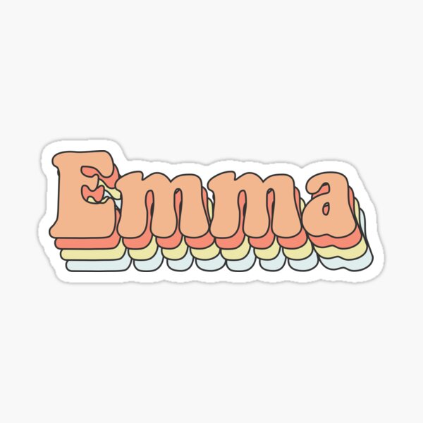 "Emma - Custom Aesthetic Trendy Name" Sticker for Sale by jdotrdot712 ...