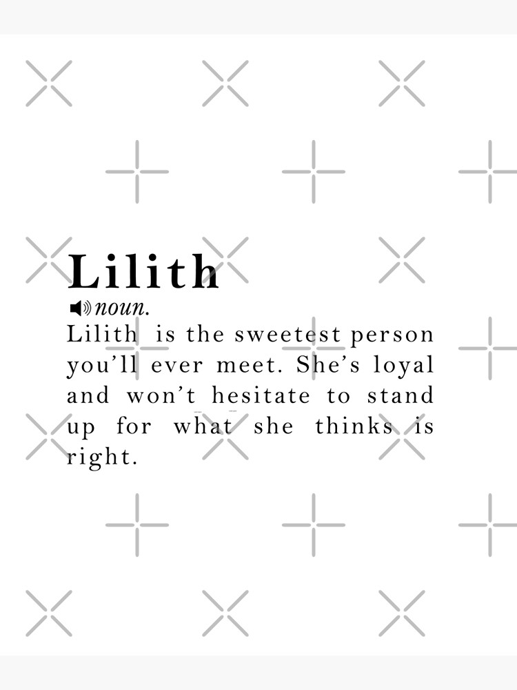 "Lilith Name Meaning Definition" Poster for Sale by peachyline | Redbubble