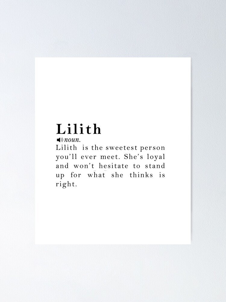 "Lilith Name Meaning Definition" Poster for Sale by peachyline | Redbubble