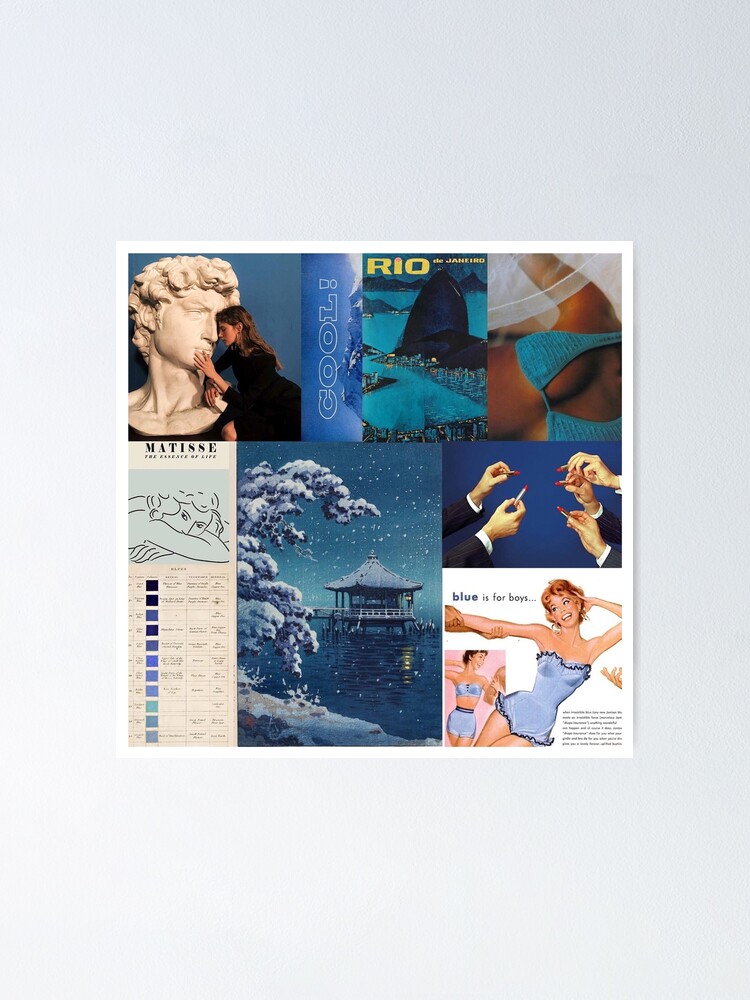 "vintage (blue color scheme) collage" Poster by romirubanovich | Redbubble