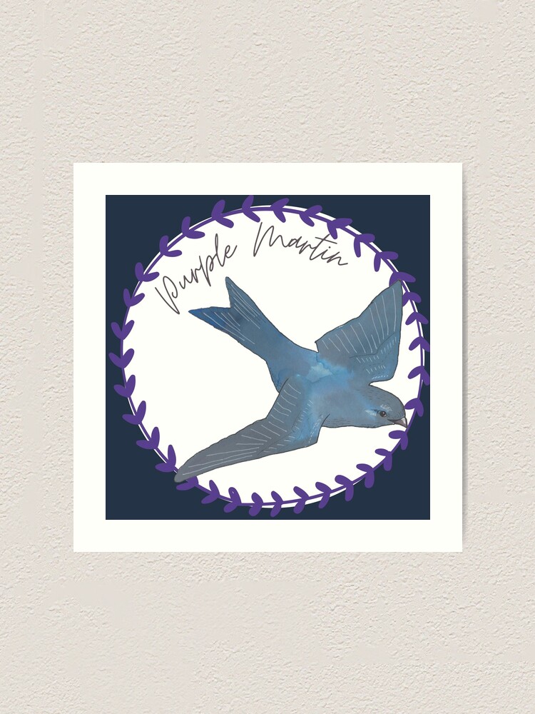 "Purple Martin birding bird species bird logo" Art Print by ...