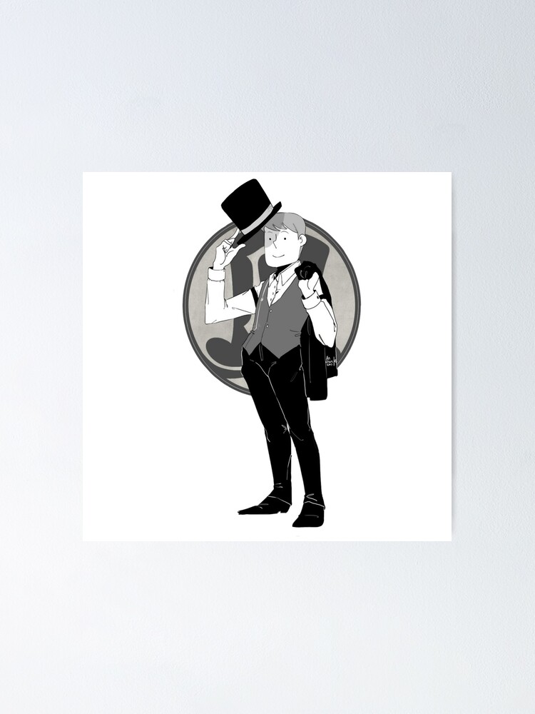 "Professor Layton : Black and White fanart" Poster for Sale by ...