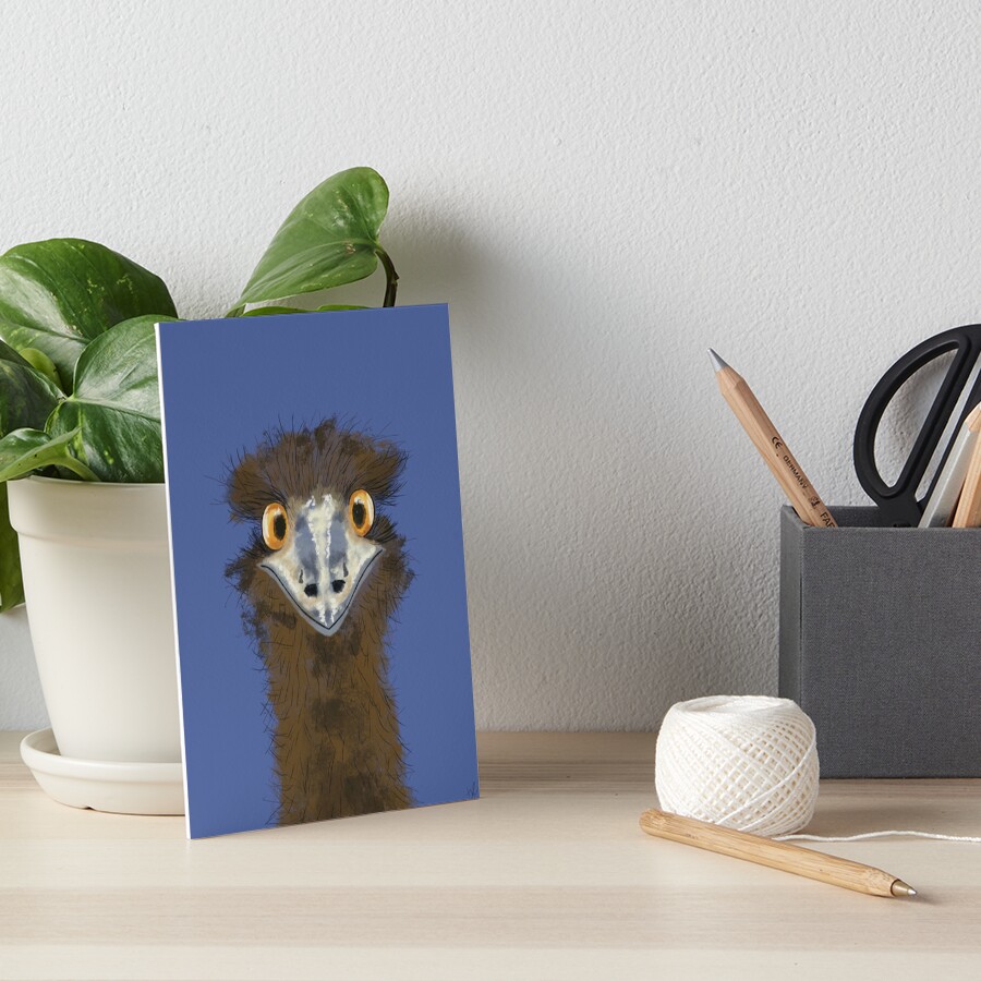 "Edward the Emu" Art Board Print by quirkeebird | Redbubble