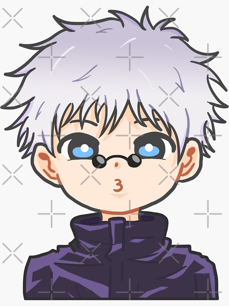 "Gojo Satoru Chibi (design 3)" Sticker for Sale by ginreiart | Redbubble