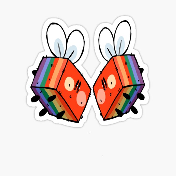 "Lesbian Pride Minecraft Bee" Sticker for Sale by madinat0 | Redbubble