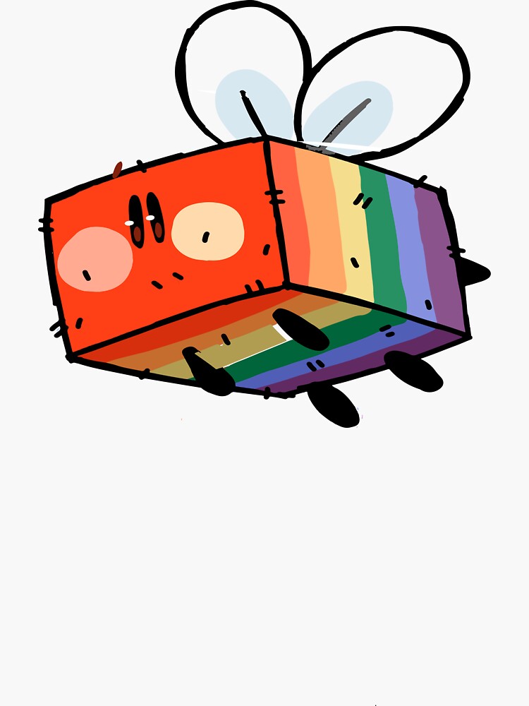 "Lesbian Pride Minecraft Bee" Sticker for Sale by madinat0 | Redbubble