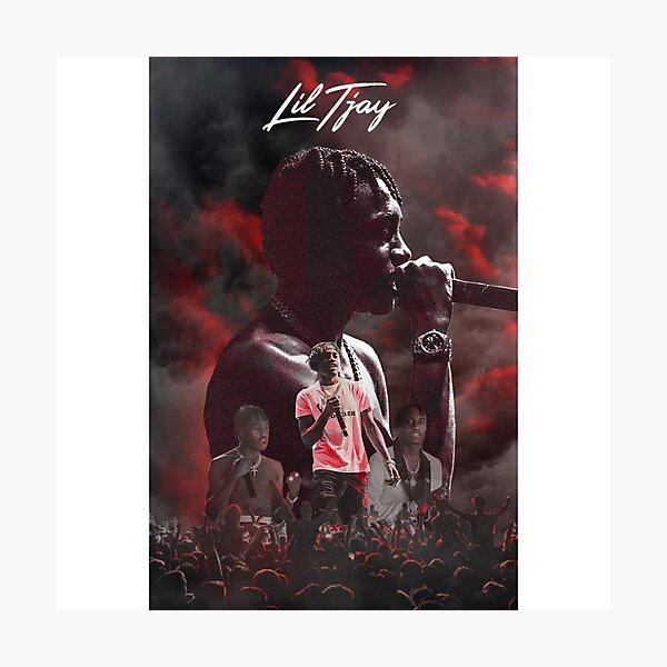 "Lil TJay Red Poster Art" Photographic Print by kaylenbush587 | Redbubble