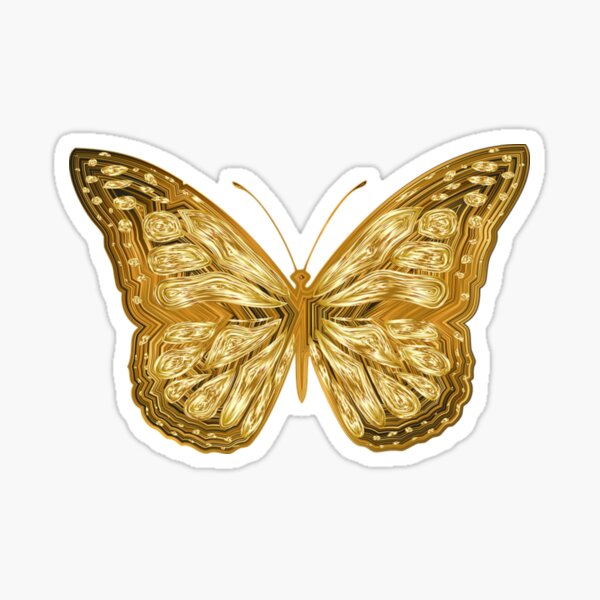 "gold butterfly" Sticker for Sale by imbells | Redbubble