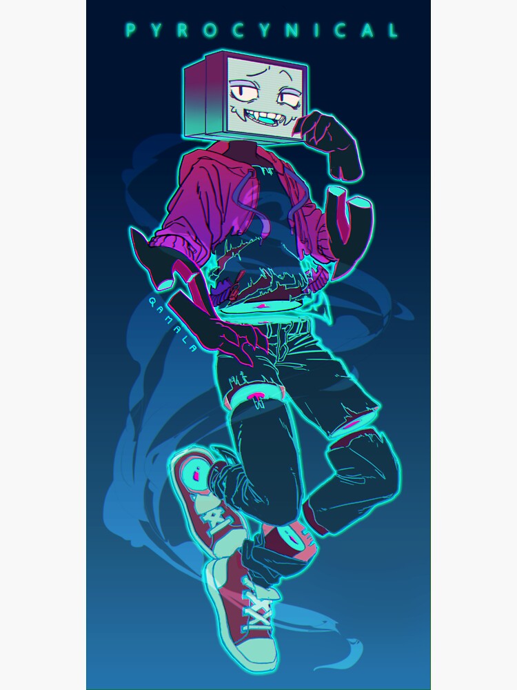 "pyrocynical mascot" Sticker for Sale by LeanMcMeme | Redbubble
