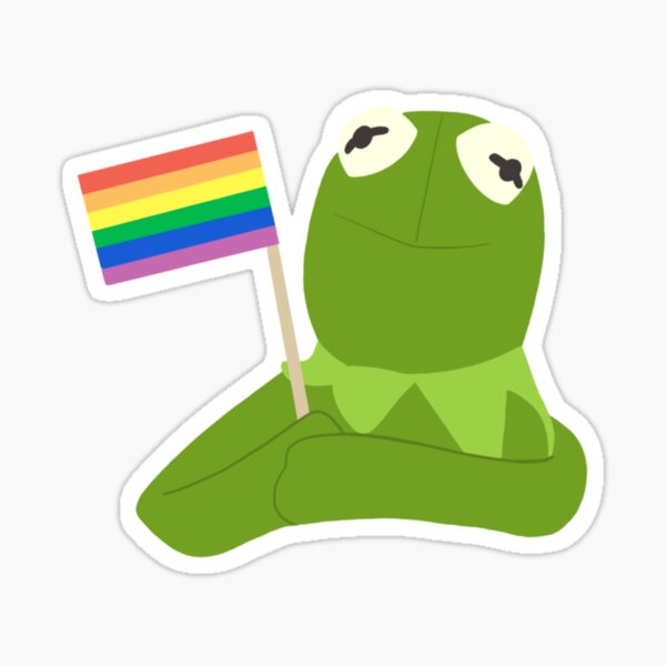 "Kermit Rainbow Flag " Sticker by elicather | Redbubble