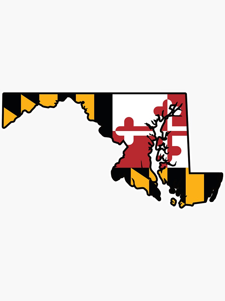 "Maryland Flag State Shape for Marylanders" Sticker for Sale by ...