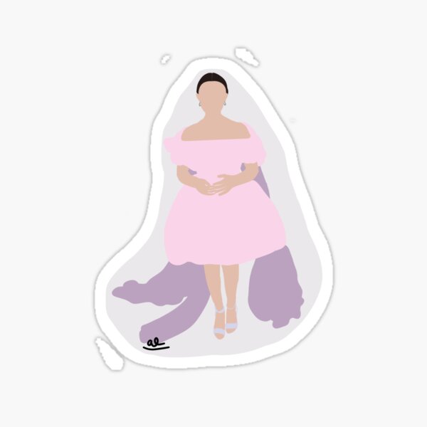 "Millie Bobby Brown pink dress" Sticker by Gabby-Stickerz | Redbubble