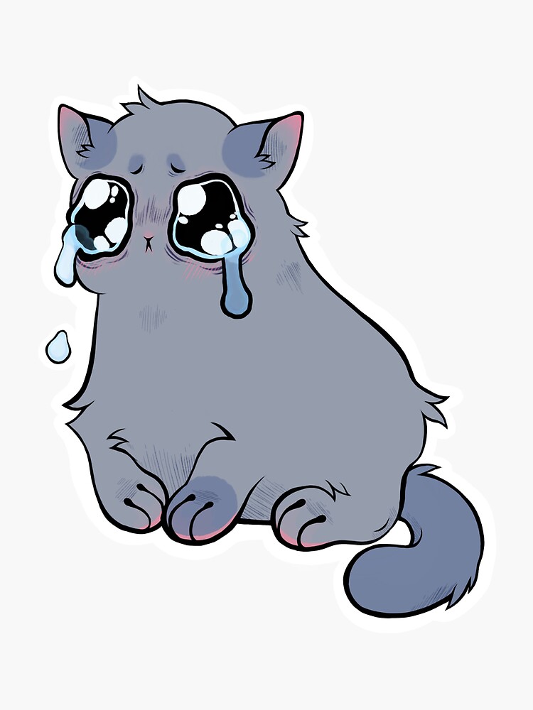 "Sad Fat Cat" Sticker by moodymurphy | Redbubble