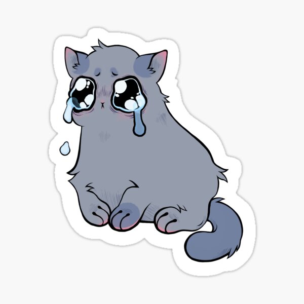 "Sad Fat Cat" Sticker by moodymurphy | Redbubble