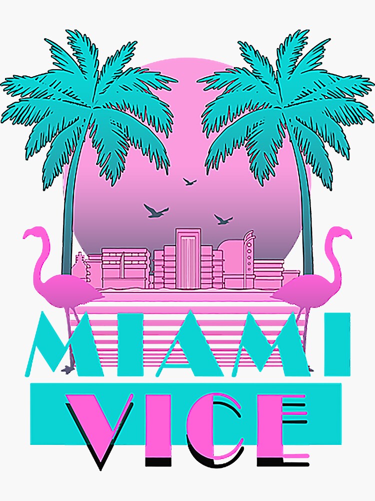"Miami Vice - Retro 80s Design" Sticker for Sale by nicknamehy42 ...