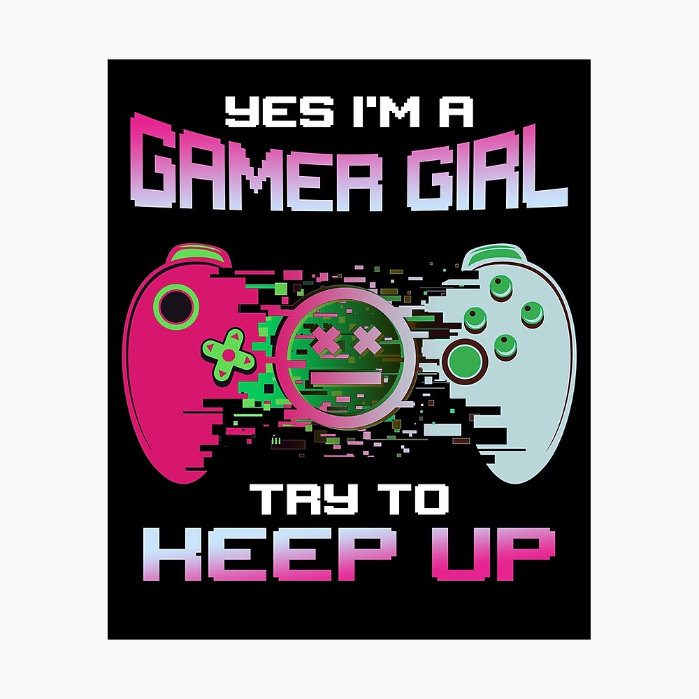 Stickers street art gaming gift, X-box Funny gamer girl print gamer art ...