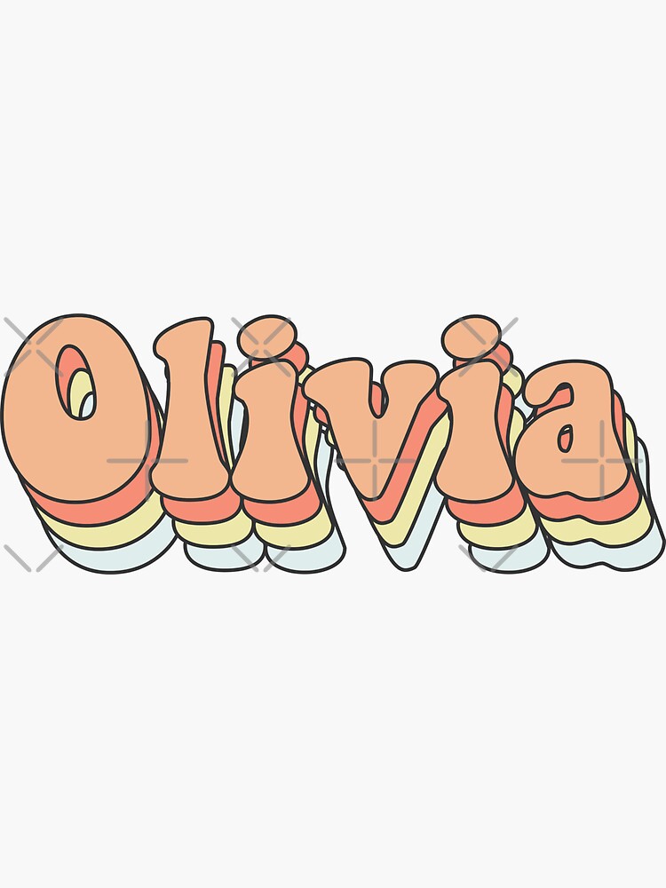 "Olivia - Custom Aesthetic Trendy Name" Sticker for Sale by jdotrdot712 ...